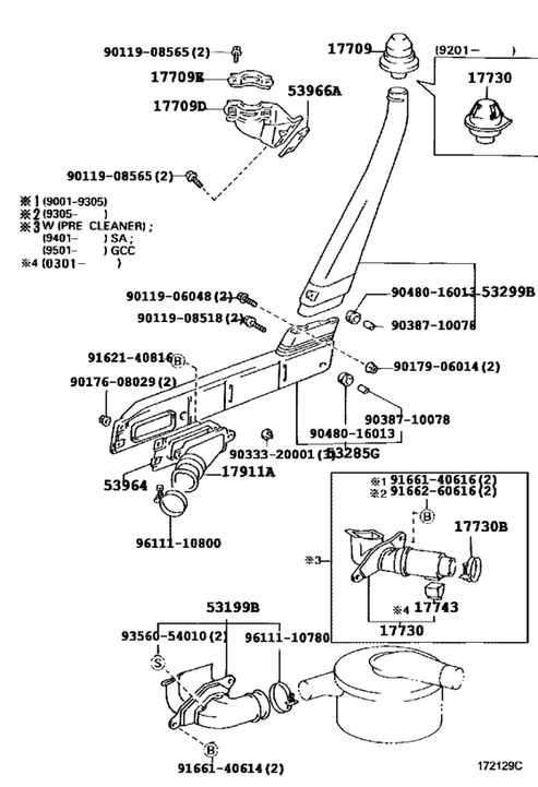 5328560041 Genuine LandCruiser 79 78 75 70 Series Snorkel Full Kit 25 ...